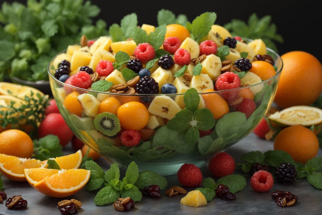 Salade de fruits frais à la menthe - Tous chefs - Des recettes simples ...